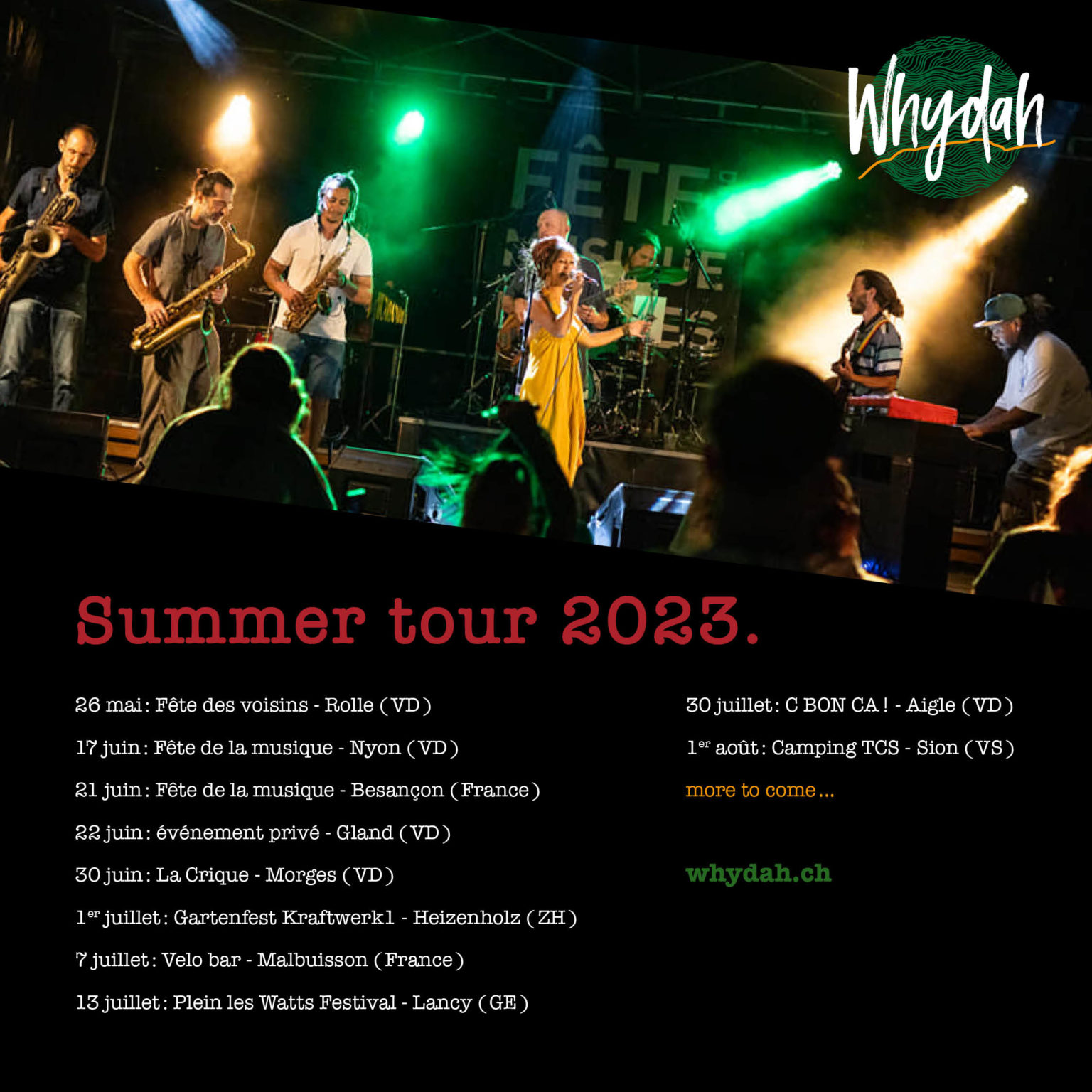 Summer tour! – Whydah Reggae band